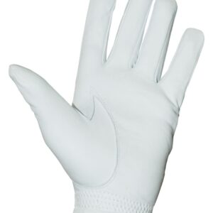 SportsImpex Golf Men's Golf Gloves Genuine Leather White Unlined Pack of 2 (White, Small)