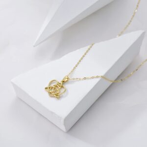 KECHO Gold Irish Celtic Necklace 14k Gold Vintage Triquetra Trinity Celtics Knot Pendant Necklace Jewelry Christmas Gifts for Women Mother Wife, 16"+ 1"+1" +1”