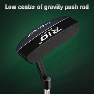 Golf Club Putter Men Right Hand Steel Rod Zinc Alloy Head R Stiffness Golf Putters Golf Practice with Golf Headcover (Black)