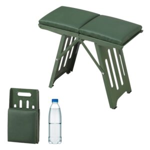 saker outdoor portable chair folding stool lightweight foldable compact collapsible seat with load capacity 330lbs,steel sitting stools for camping hiking fishing bbq (green-l)