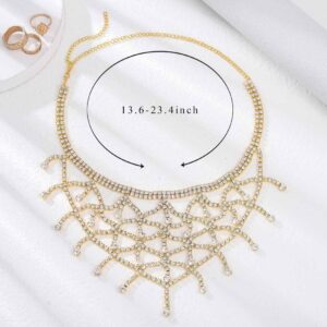 Aularso Rhinestone Head Chain Jewelry Forehead Hair Chain Wedding Tassel Headpiece luxury Crystal Party Headband for Women and Girls (Gold)