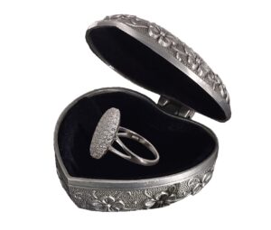 genuine silver twilight bella swan wedding ring, 925 sterling silver, women's ring micro pavé zircon ring with a jewelry heart box, breaking dawn bella swan engagement ring (6)