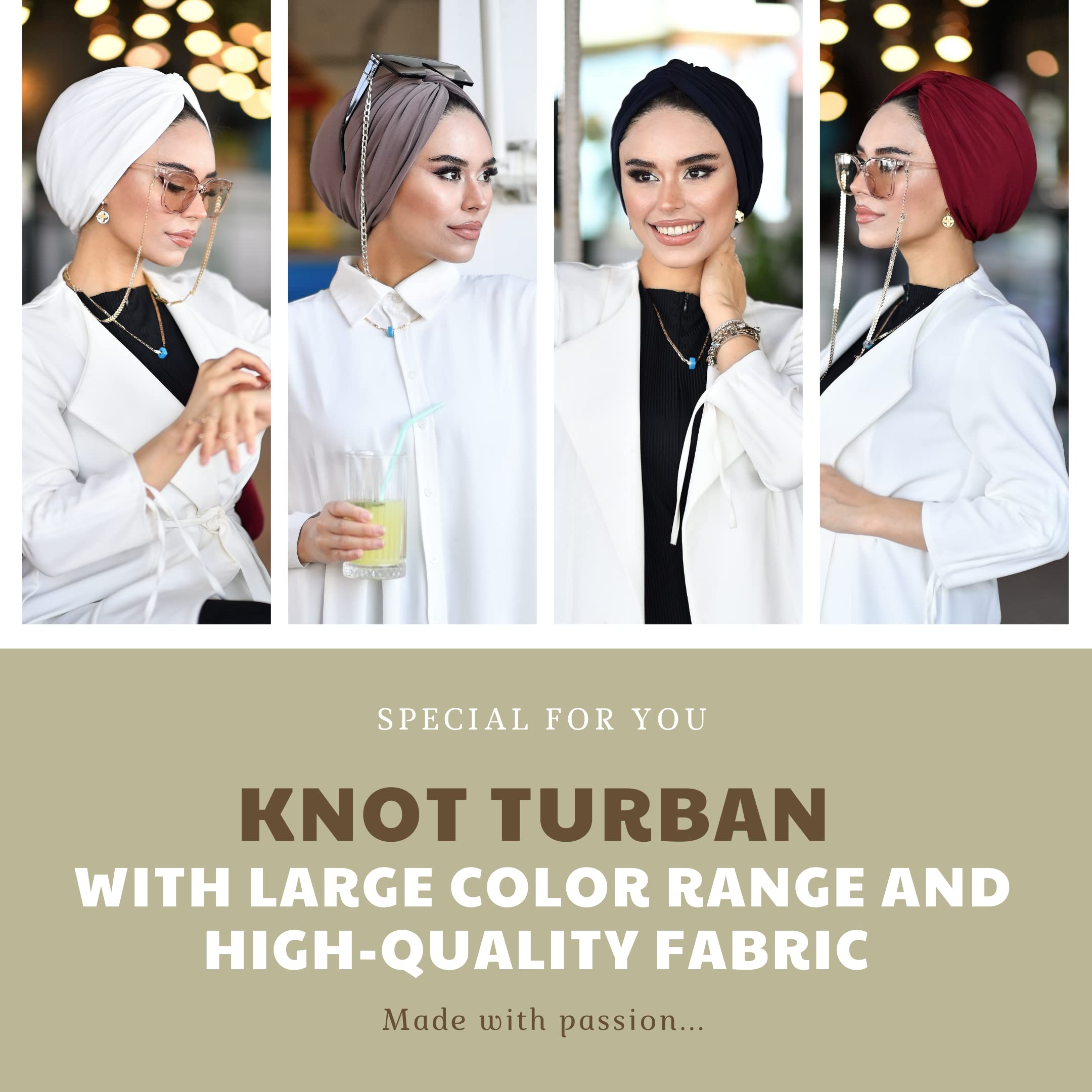 para life Knot Turbans-Turbans For Women-Hijab For Women|Hair Wraps-Chemo-Cancer Head Wraps For Women|Hijab Undercap-Instant Hijab (Knot Turban, Black)