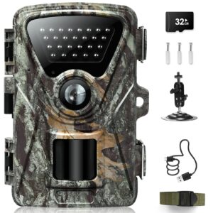 maxdone trail camera hunting camera game - 1520p 28mp trail camera with night vision motion activated waterproof ip66 trail cam 0.2s trigger time with 850nm game cameras and 2” lcd wildlife camera