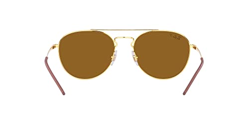 Ray-Ban RB3589 Square Sunglasses, Gold/Dark Brown Polarized, 55 mm