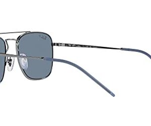 Ray-Ban RB3588 Square Sunglasses, Gunmetal/Dark Blue Polarized, 55 mm