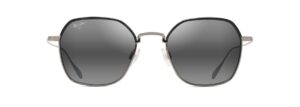 maui jim men's and women's moon doggy polarized fashion sunglasses, titanium/neutral grey, medium