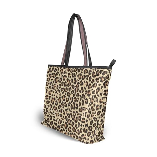 Sletend Tote Bag Leopard Print Handbags for Women Fashion Shoulder Bag for School Travel Work Shopping（L）