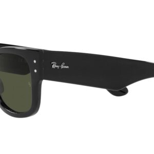 Ray-Ban RB0840S Mega Wayfarer Square Sunglasses, Black/Green, 51 mm