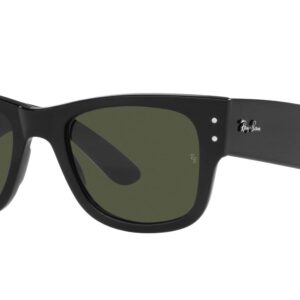 Ray-Ban RB0840S Mega Wayfarer Square Sunglasses, Black/Green, 51 mm