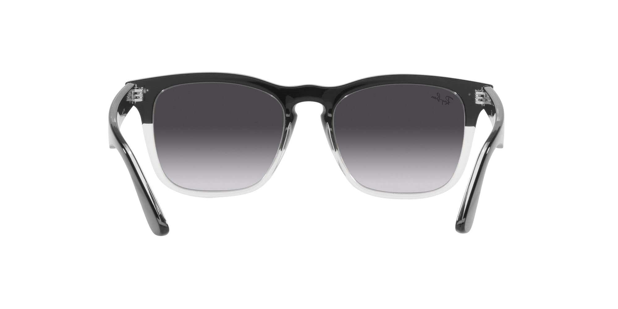 Ray-Ban RB4487 Steve Square Sunglasses, Black on Transparent/Grey Gradient Blue, 54 mm