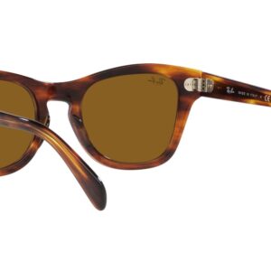 Ray-Ban RB0707S Square Sunglasses, Striped Havana/Brown, 50 mm