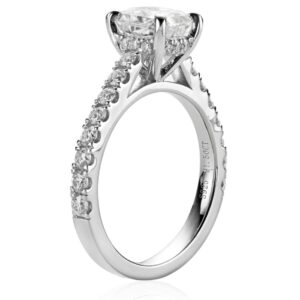 Sizeron Moissanite Engagement Rings 1.5 Ct Radiant Cut D Color VVS 18K White Gold Plated Sterling Silver For Women Size 6