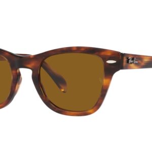 Ray-Ban RB0707S Square Sunglasses, Striped Havana/Brown, 53 mm