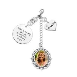 dearlovey customized photo charm for bridal memorial bouquet