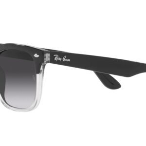 Ray-Ban RB4487 Steve Square Sunglasses, Black on Transparent/Grey Gradient Blue, 54 mm