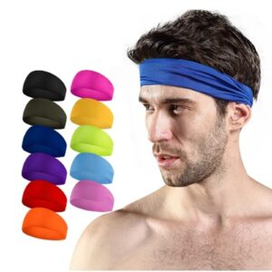 Mcolics Headbands for Men Women Sweat Hairbands Non Slip Breatheable Durable Hair Head Band Outdoor Sports Workout Yoga Basketball Running Cycling Jogging Fitness (Pink)