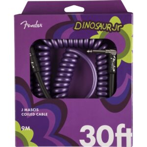 fender j mascis dinosaur jr coiled instrument cable, purple, 30ft