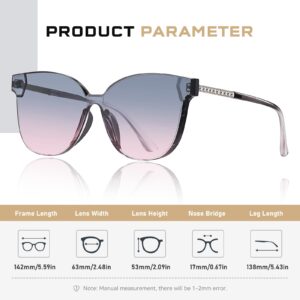 Colrea Classic Square Sunglasses designed for Women, Trendy Frameless Sunglasses with UV Protection CL22001