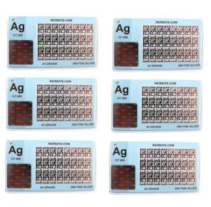 pure silver bullion bar divides to 24 one grain bars .999 fine silver snaps apart to individual 1 grain ingots (6)