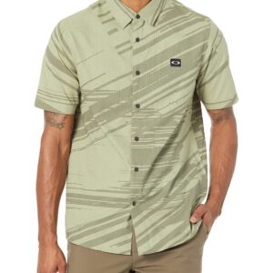 Oakley Tempo Short Sleeve Woven, Action Ellipse Uniform Green, Large