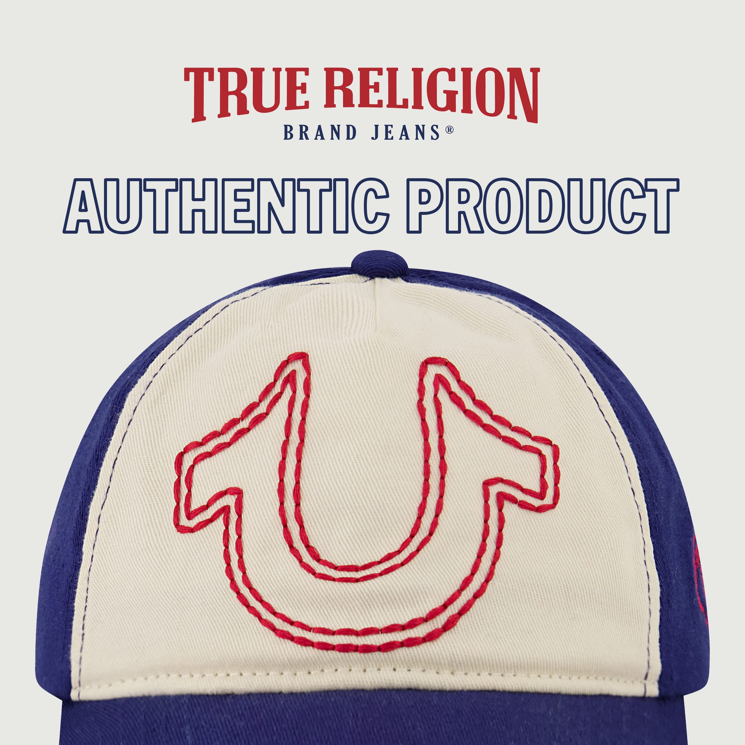 True Religion Kids Baseball Hat with Large Horseshoe Logo, Navy, One Size