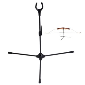 fenjaner archery bow stand for recurve bow glassfiber lightweight bow holder rack legs for compound bow (black)