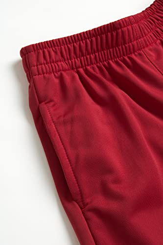 RBX Boys' Sweatpants - 2 Pack Tricot Active Performance Fleece Basic Jogger Pants - Breathable Athletic Pants for Boys (4-20), Size 10-12, Medium Grey/Red