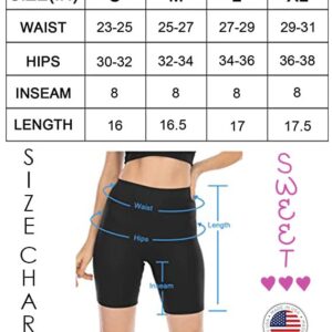 Sweet Hearts 3 Pack Biker Shorts for Women- 5" High Waist Yoga Short Basic Everyday Casual Buttery Soft Made in USA (XX-Large, Black/Navy/Spacedye)