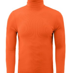 Zengjo Thermal Base Layer Men Turtlenck Long Sleeve(Orange,S)