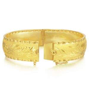 CHOW SANG SANG 999.9 24K Solid Gold Price-by-Weight 18.34g Dragon and Phoenix Bangle for Women and Wedding Occasion 84936K | 7 (Wrist Size:14.5-15.5 CM)