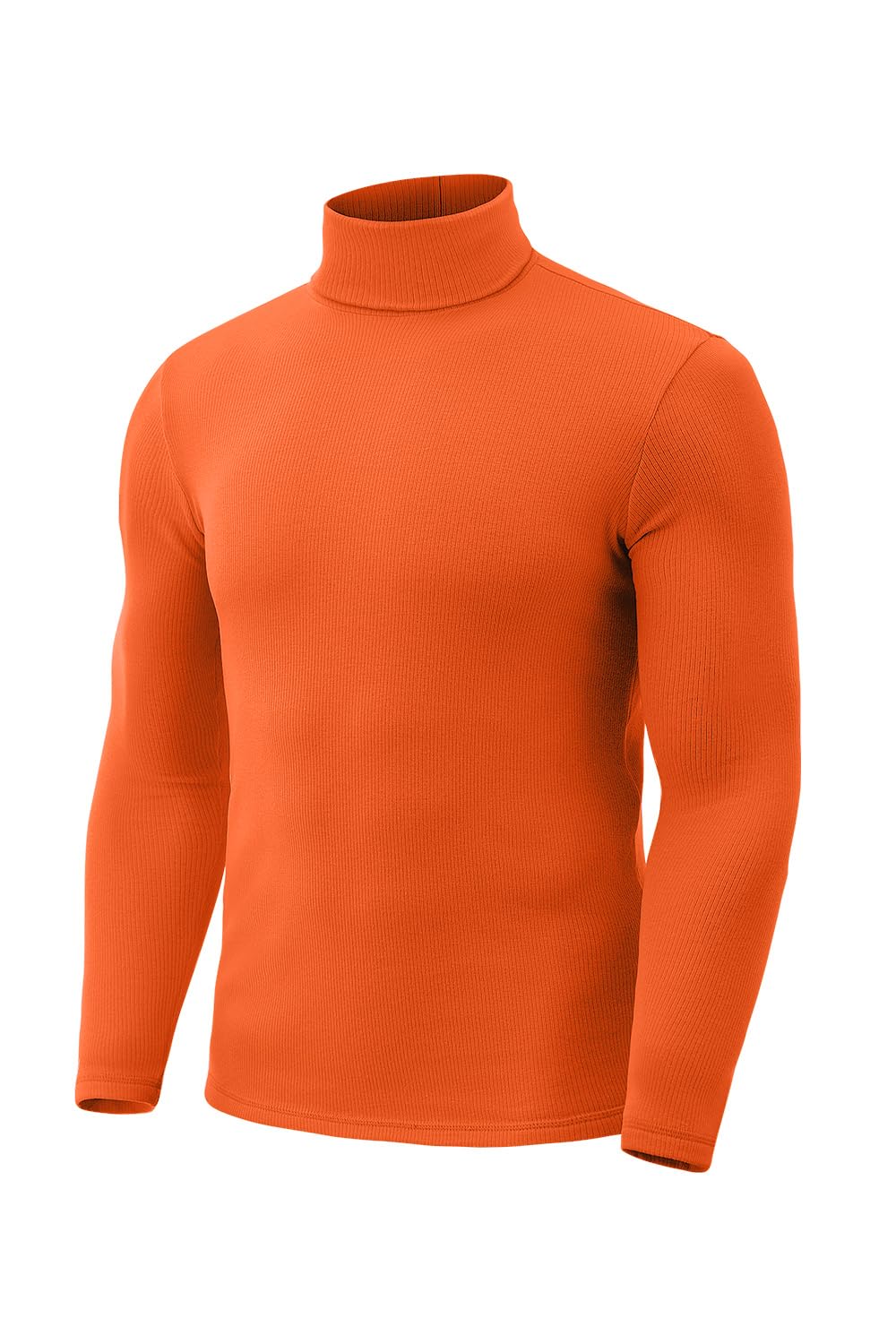 Zengjo Thermal Base Layer Men Turtlenck Long Sleeve(Orange,S)