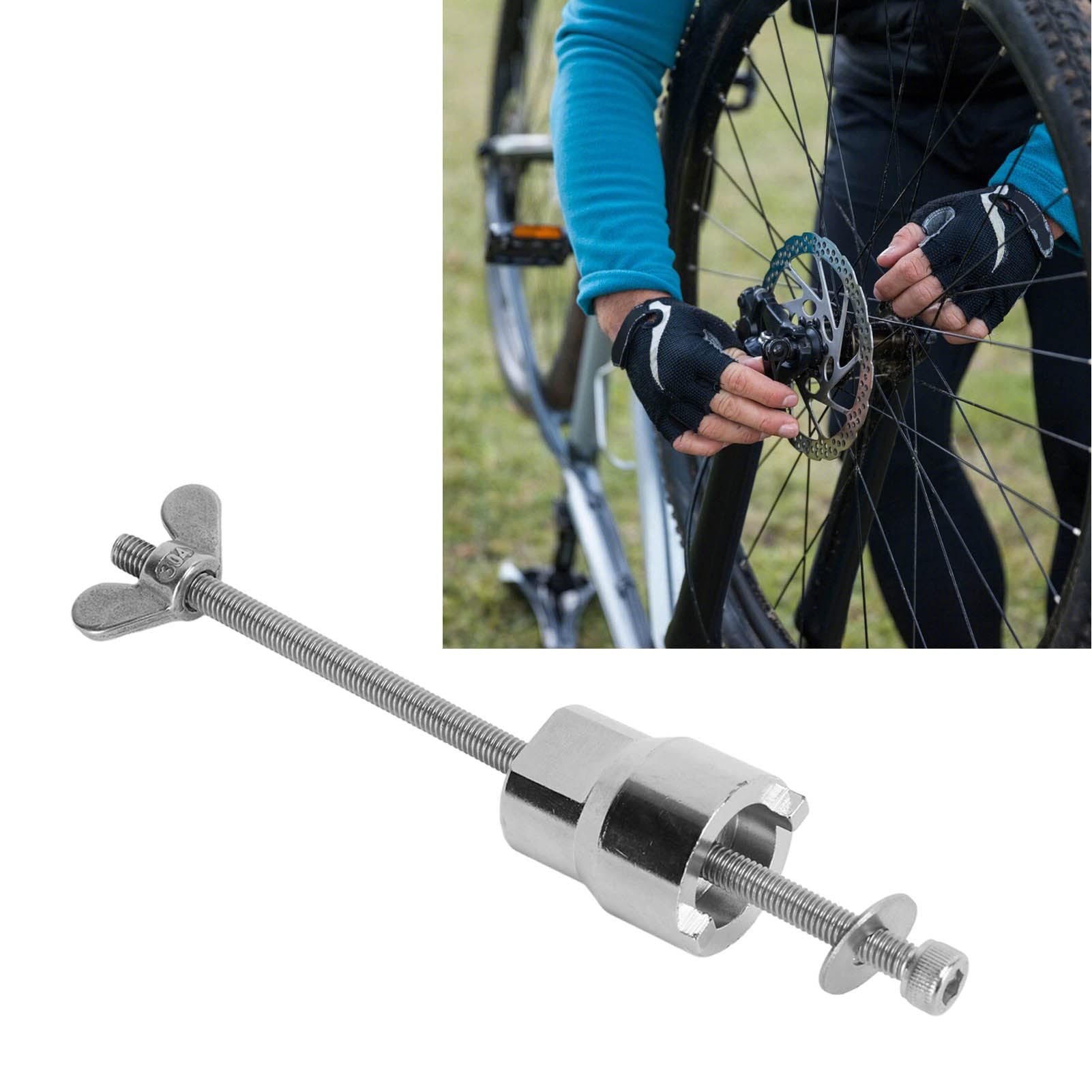 BuyWeek Bike Hub Removal Tool, Stainless Steel Bicycle Hub Remover Universal Bike Hubs Install Disassemble Tool for Mountain Road Bike