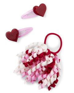 gymboree girls toddler headbands and hair accessories,red hearts 3 pack,one size