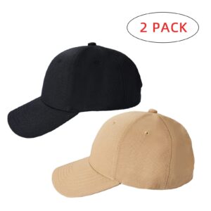 2 Pack Baseball Cap Men Women Cotton Dad Hat Classic Adjustable Plain Golf Hat Low Profile Unisex