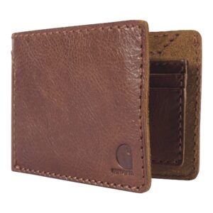 Carhartt Men's Rugged Patina Leather Wallets, Available in Multiple Styles and Colors, Brown (Bifold), One Size