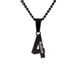 custom engraved black number necklace - jersey number pendant for athletes - personalized sports jewelry (19)