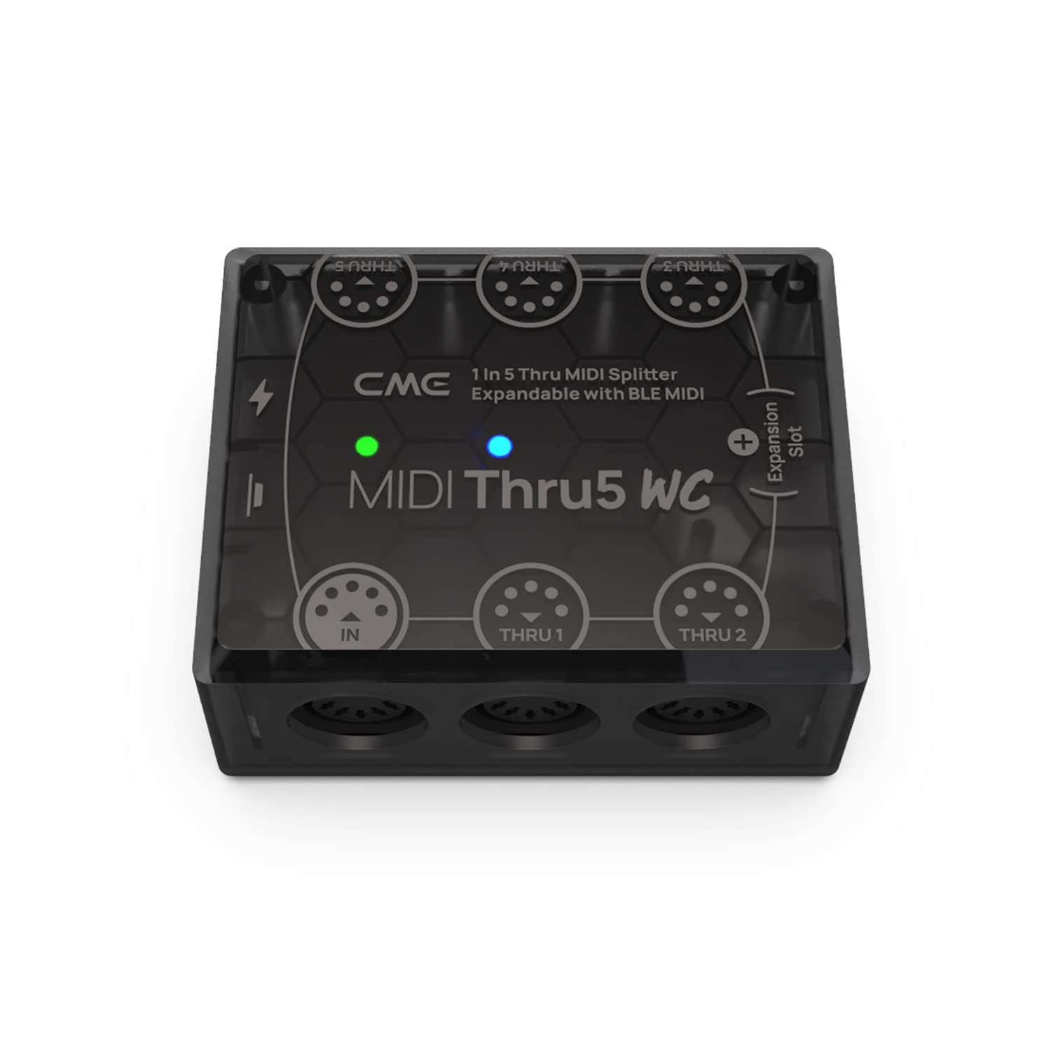 CME MIDI Thru5 WC - Premium 1-to-5 MIDI Thru - High-precision 1-in-5-out wired transmission with high-speed optocoupler for error-free synchronization of all MIDI devices via 5-pin DIN