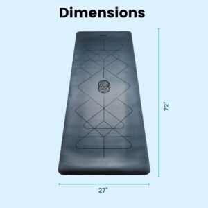 Bluu Yoga Aligner Mat with Bluu Alignment System,Superior Grip,Anti-Slip Yoga Mat,Natural Rubber,6mm Thick Mat for Yoga,Blue, Black, Gray,Bikram Yoga Mat,Pro Yoga Mat with AsanaAlign (Black)