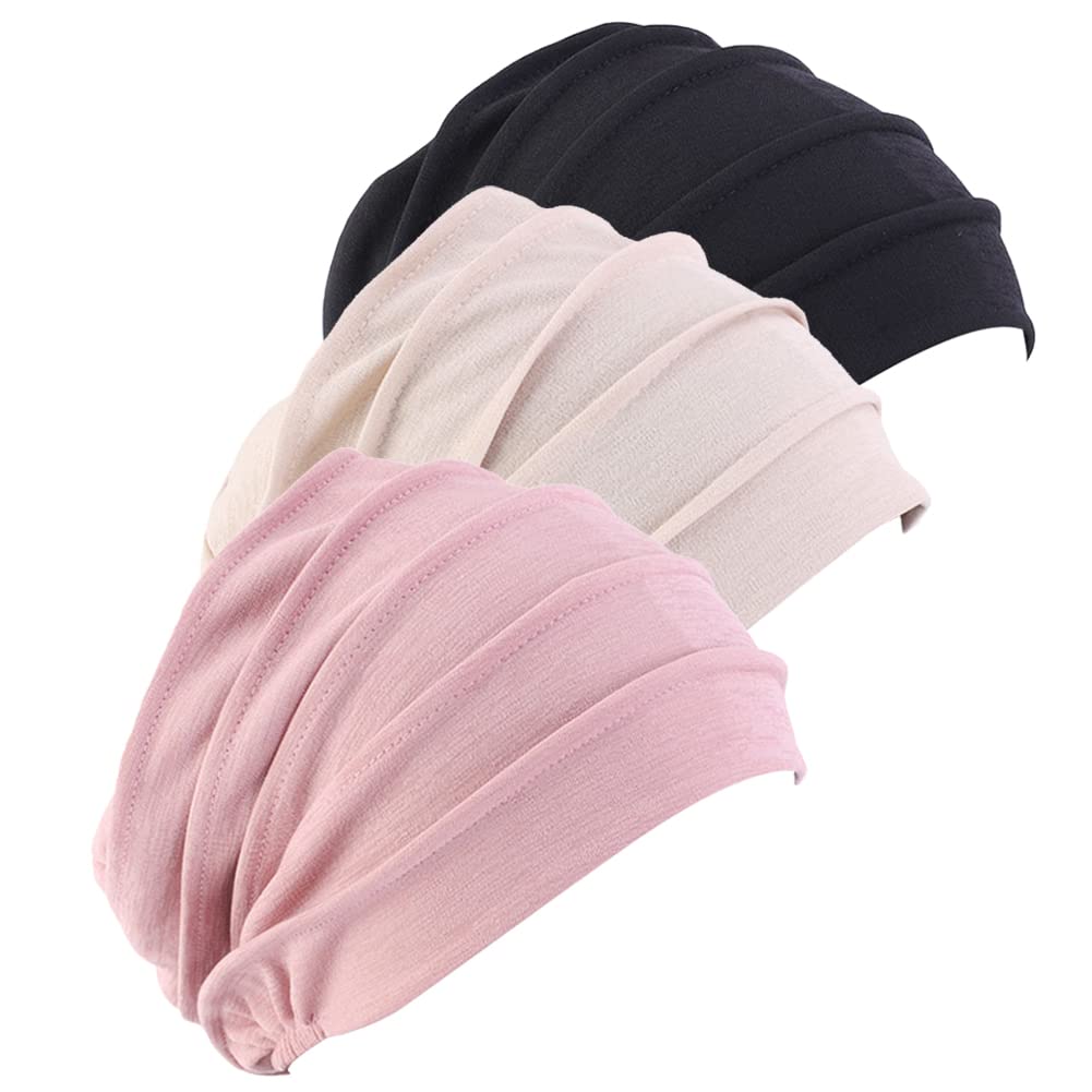 ikasus Chemo Headwear Turban for Women Cotton Slouchy Beanie Hats Headwraps Cancer Hats