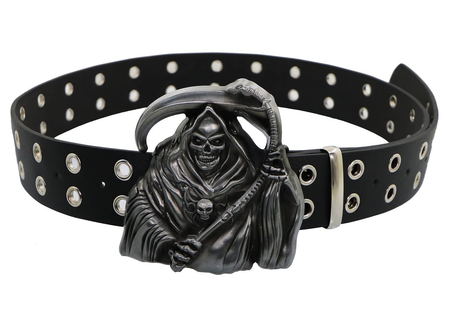 NORICAP Men And Women Metal Skull Head Leather Buckle Belt Waist Band Jeans Decorative Punk Belt