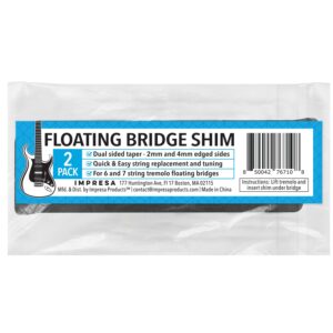 IMPRESA [2 Pack] Guitar Floating Tremolo Bridge Shim - for Easy Adjustment and Tuning - Durable Plastic Trem Wedge - Electric Guitar Bridge Replacement Tool for Faster String Replacement