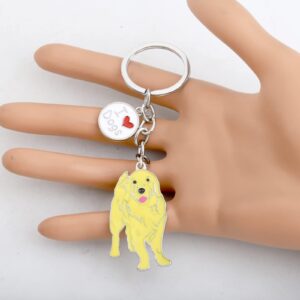 FUSTMW Golden Retriever Keychain Gifts Golden Retriever Dog Lover Owner Gifts Golden Retriever Charm Keyring Dog Mom Dad Gifts (Silver)