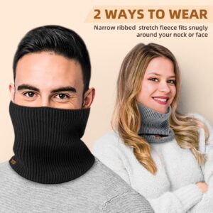 Winter Neck Gaiters for Men 3 Pack,Neck Warmer Men Women with Thermal Thick Warm Fleece Lined Cold Weather,Mens Scarf Winter Ski Face Mask Cover Windproof Scarves（Black,Navy，Grey）