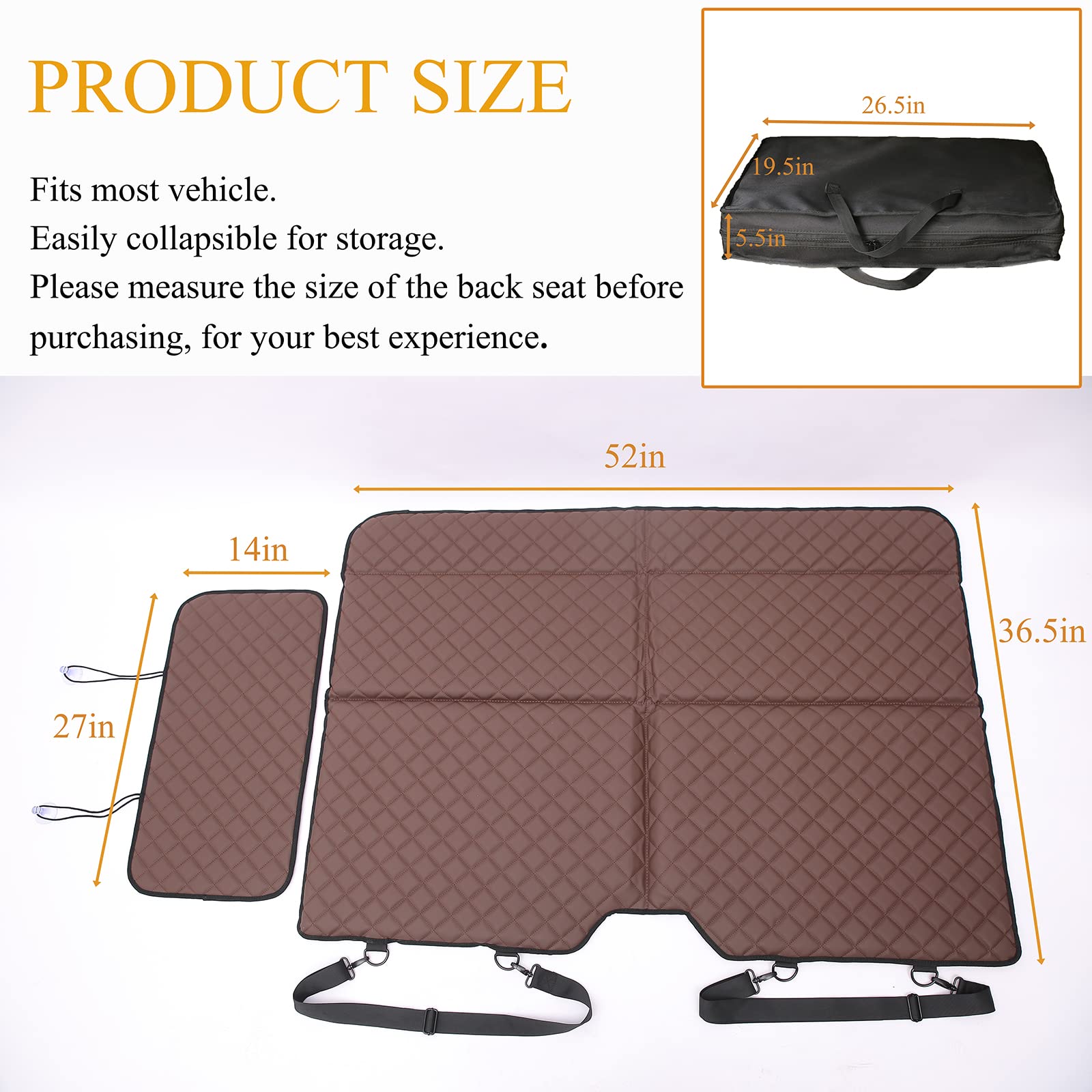 Non-Inflatable Car Mattress, Double-Sided Design, Car Bed Travel Camping Car Mattress, Bed Backseat Extender for Car/SUV/Truck, can Have Rest on Travel