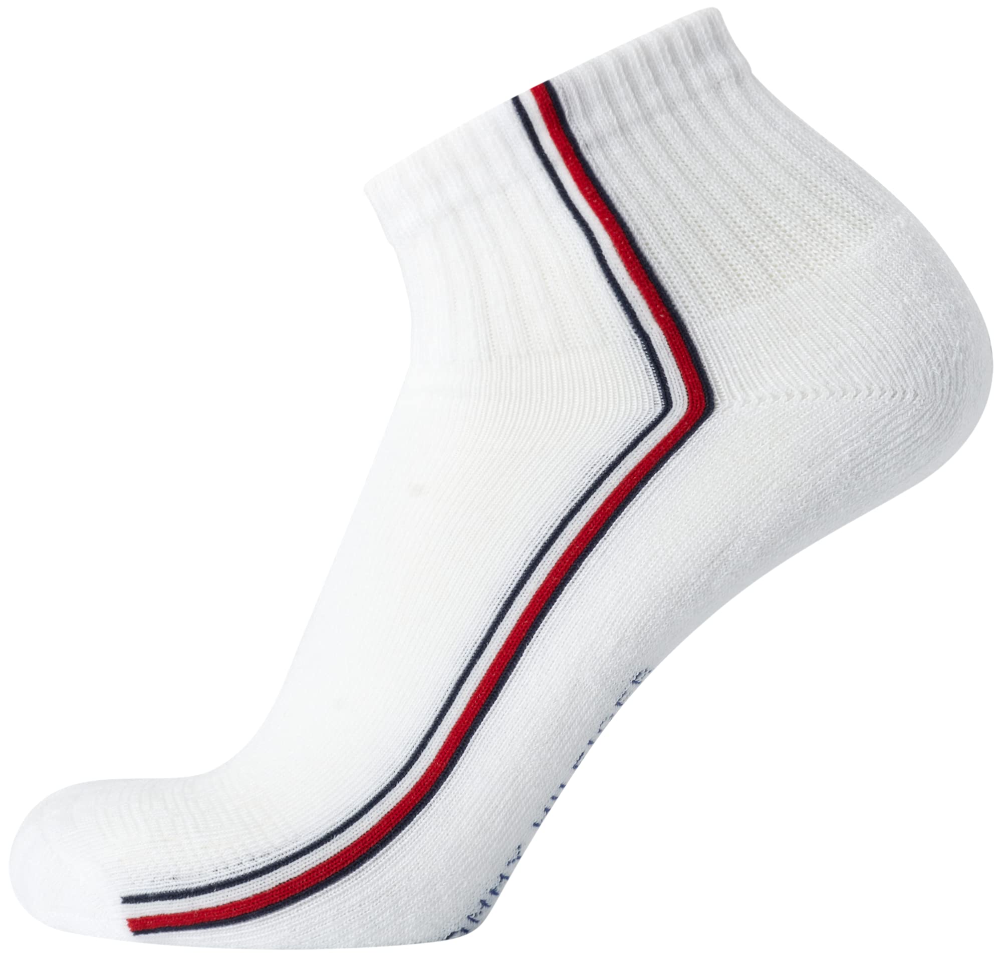 Tommy Hilfiger Men's Quarter Socks - 6 Pack Cushioned Men's Athletic Ankle Socks - Breathable Sports Socks for Men (7-12), Size 7-12, White Multi