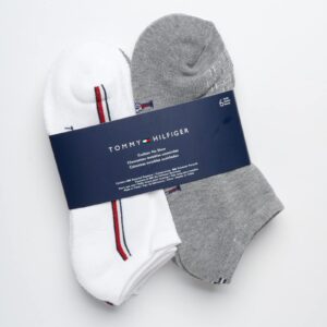 Tommy Hilfiger Men's Athletic Socks - Cushion No Show Ankle Socks (6 Pack), Size Shoe Size 7-12, White Multi