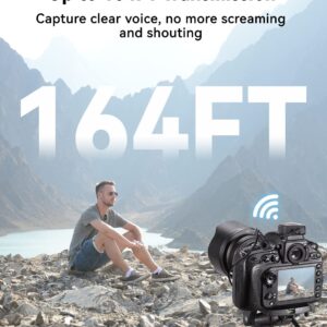 2.4G Wireless Lavalier Microphone, Dual Lavalier Lapel Mic 2 Transmitters and 1 Receiver Noise Reduction for DSLR Camera, Recording YouTube, Vlogs