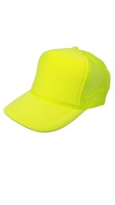 2 packs neon baseball caps blank trucker hats summer mesh bachelorette capl (2 for price of 1) (neon - yellow)