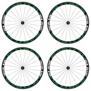 scakbyer reflective stickers for bike wheel, 4pcs safety night riding bicycle reflector tape decal set - green + white